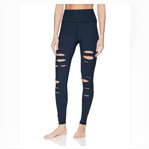 ALO Yoga | Pants & Jumpsuits | Alo Yoga Ripped Warrior Black Leggings ...